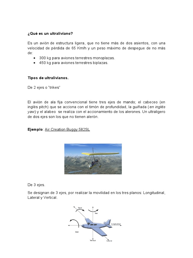 Qué Es Un Ultraliviano | PDF | Avión | Ala