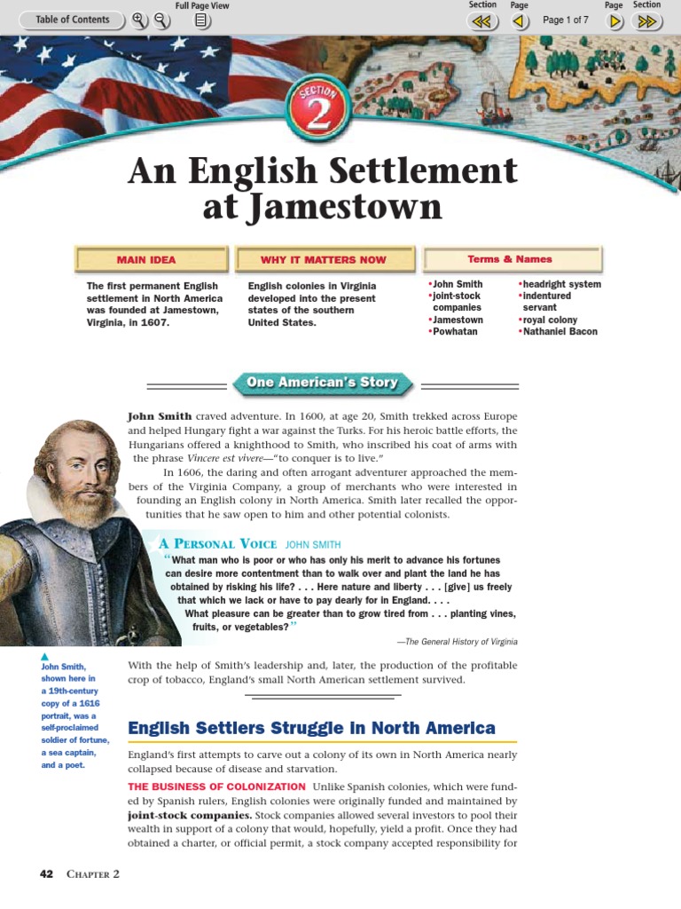 An English Settlement at Jamestown | PDF | Roanoke Colony | Jamestown ...