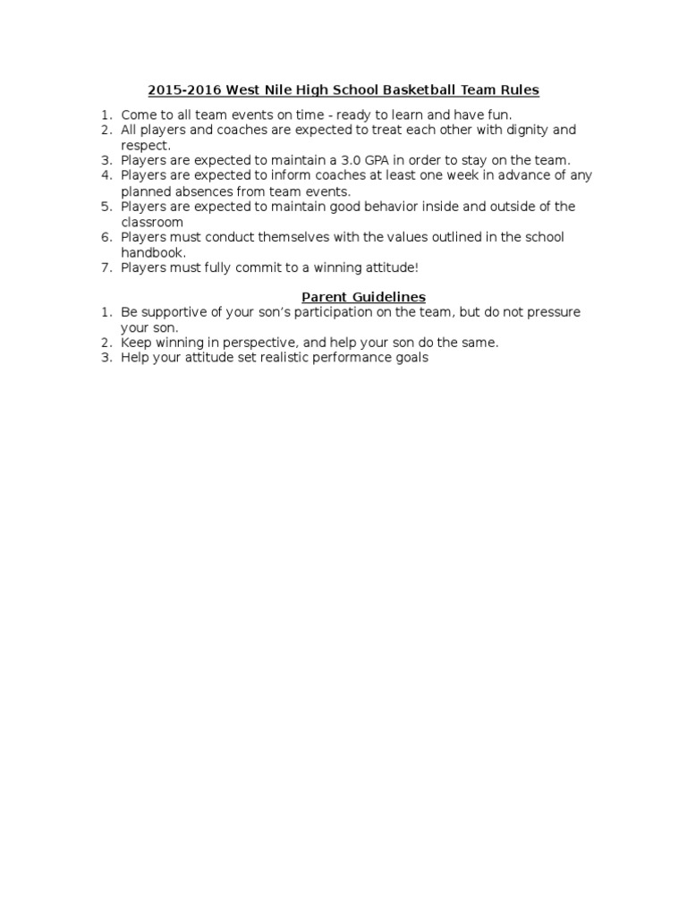 Team Rules | PDF | Sports & Recreation