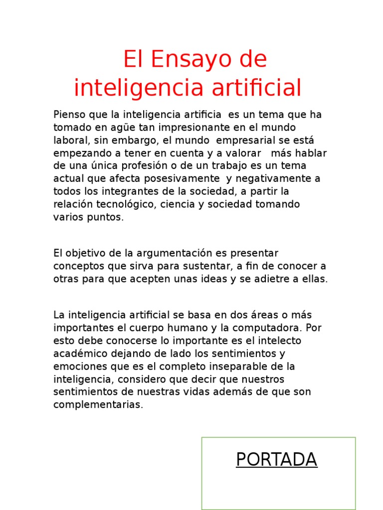 Ensayo de Inteligencia Artificial | PDF | Informática