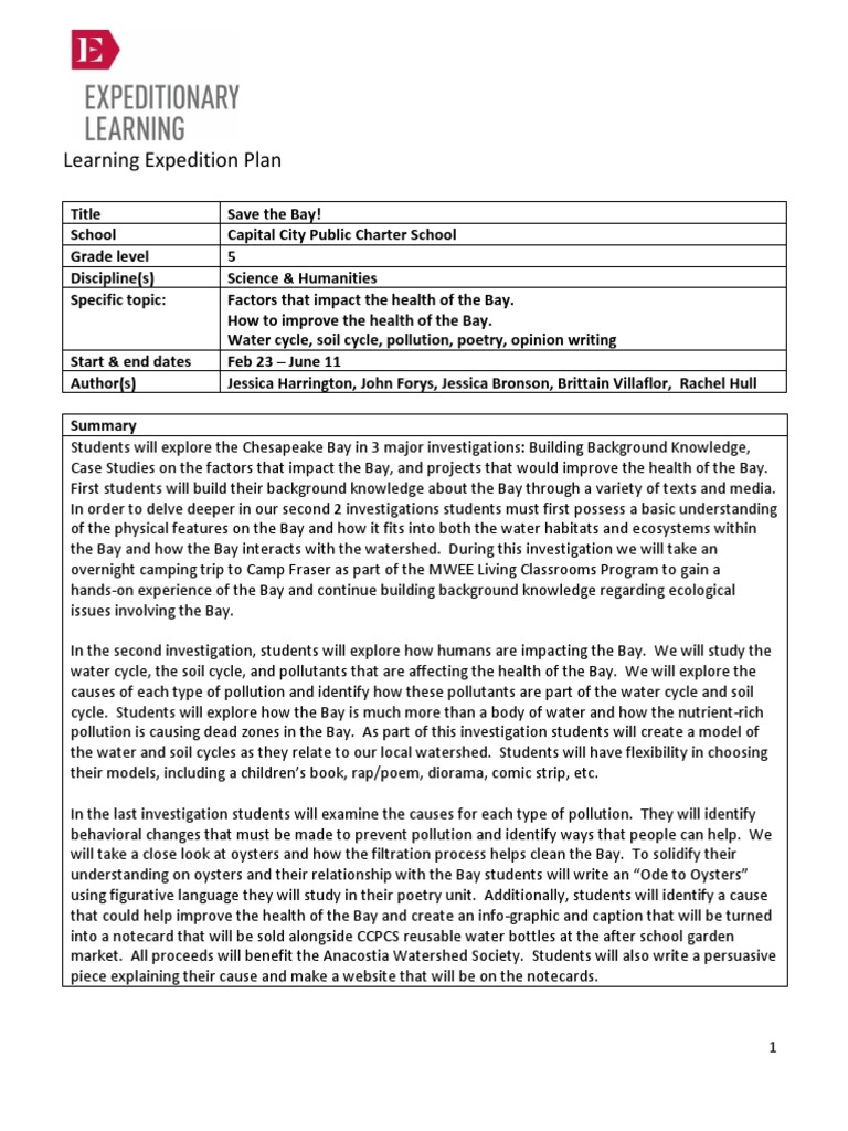 Learning Expedition Plan | PDF