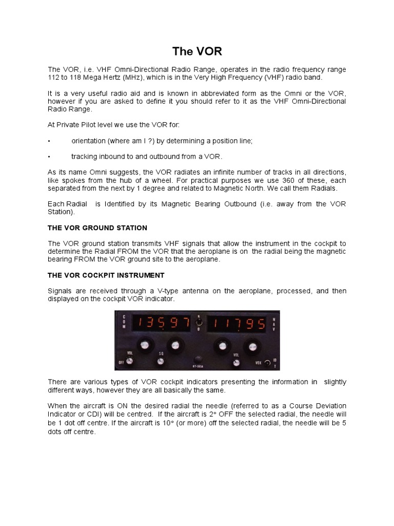 The VOR | PDF | Transponder (Aeronautics) | Radar