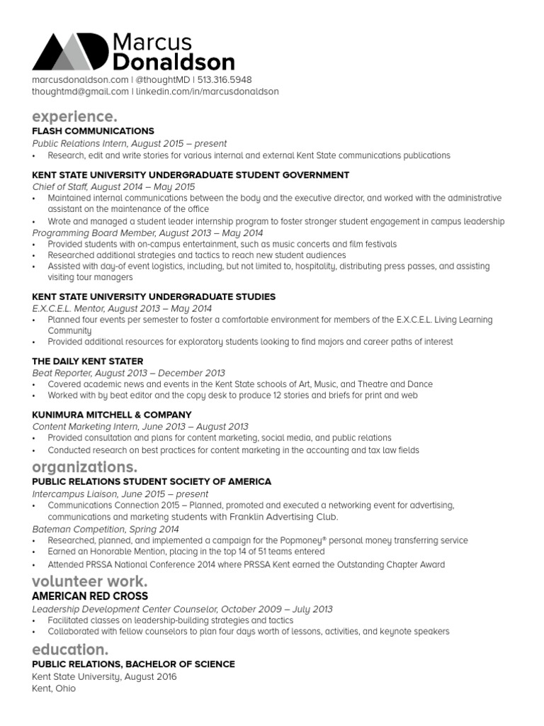 Marcus Donaldson Resume | PDF