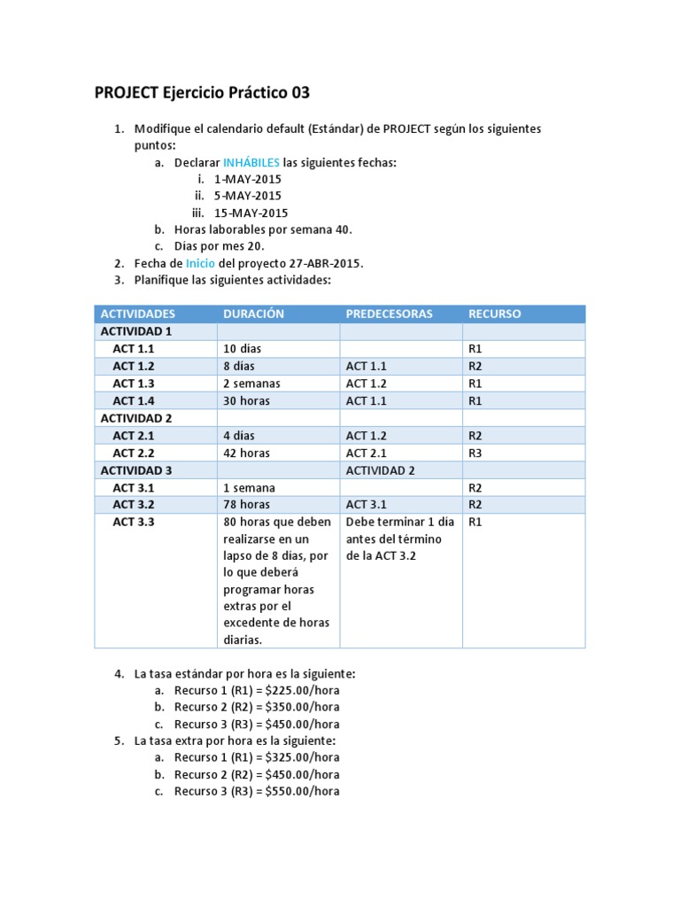 PROJECT Ejercicio Práctico 03 PDF | PDF