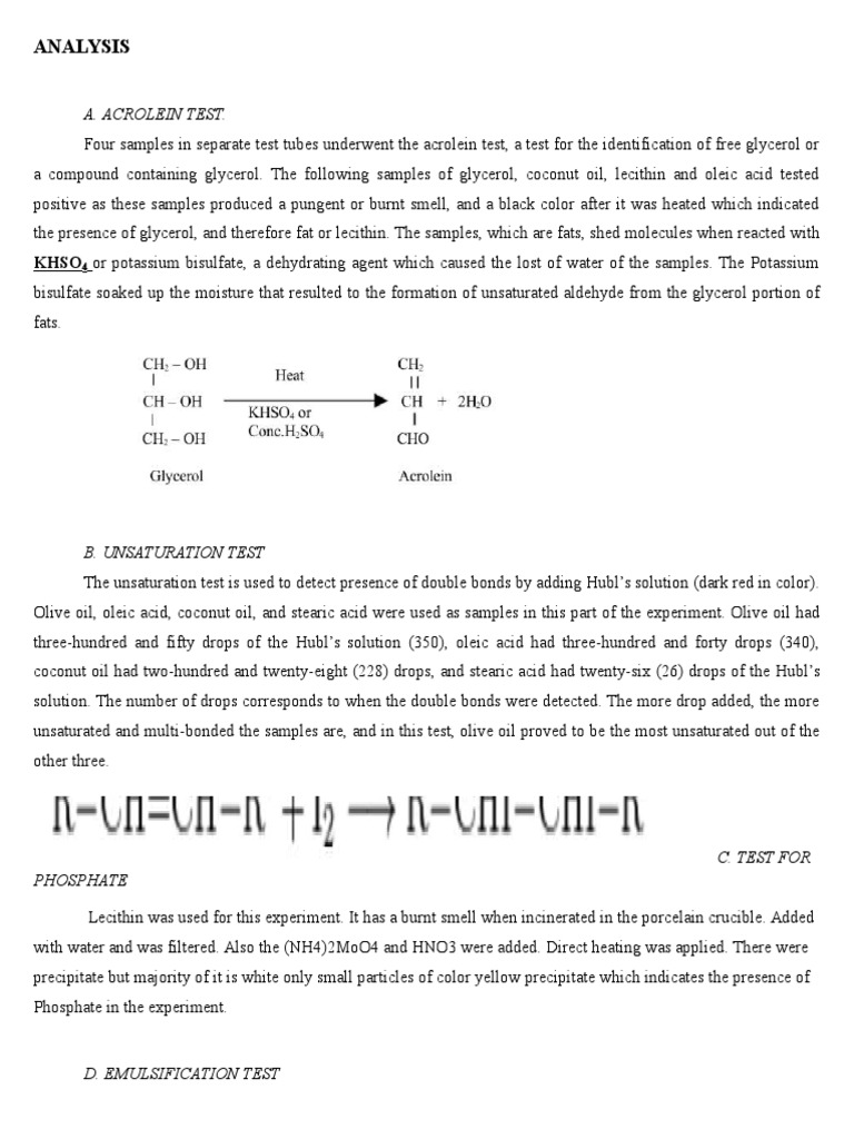 Test for Lipids (Experiment # 2) | Organic Compounds | Physical Sciences