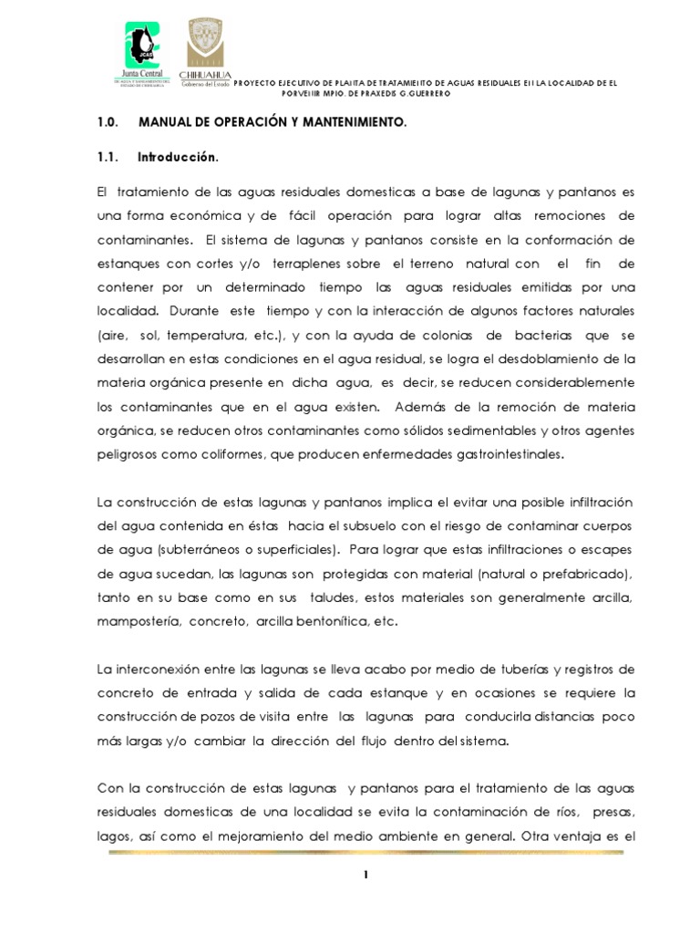 Manual Operacion Ptar | PDF