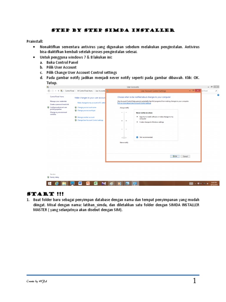 Step by Step Simda v21 Installer | PDF