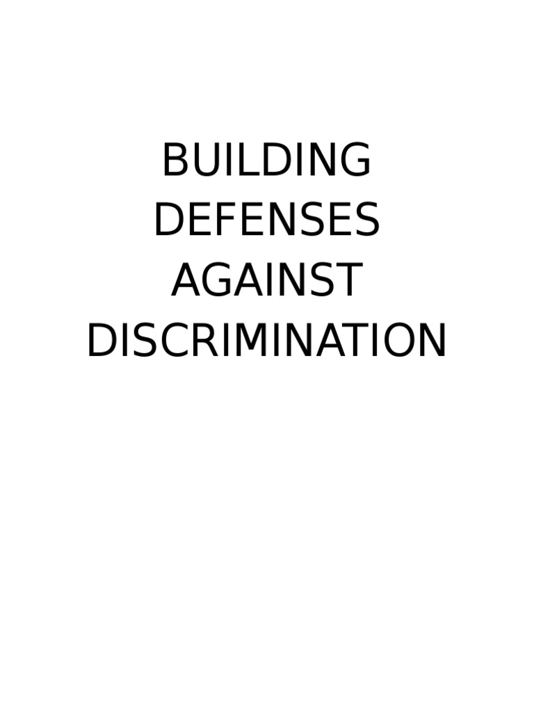 Building Defenses Against Discrimination | PDF | Employment ...