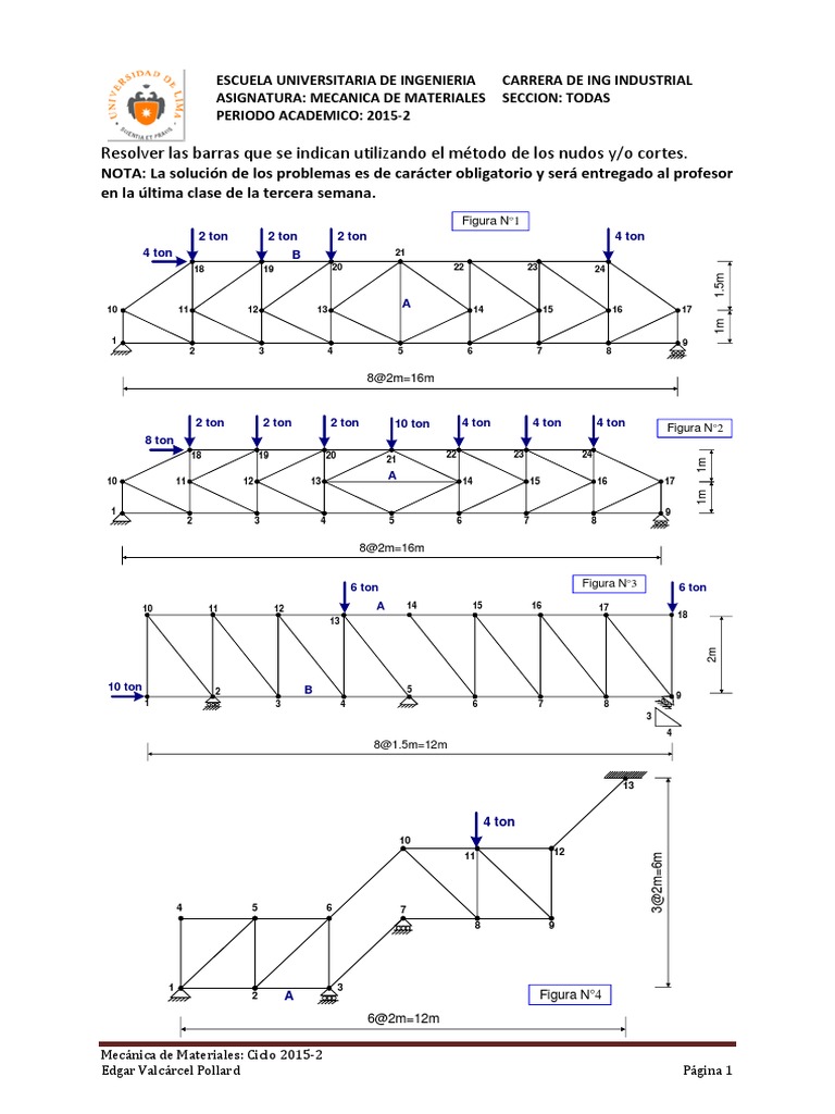 Ejercicios de mecánica de materiales Ulima | PDF
