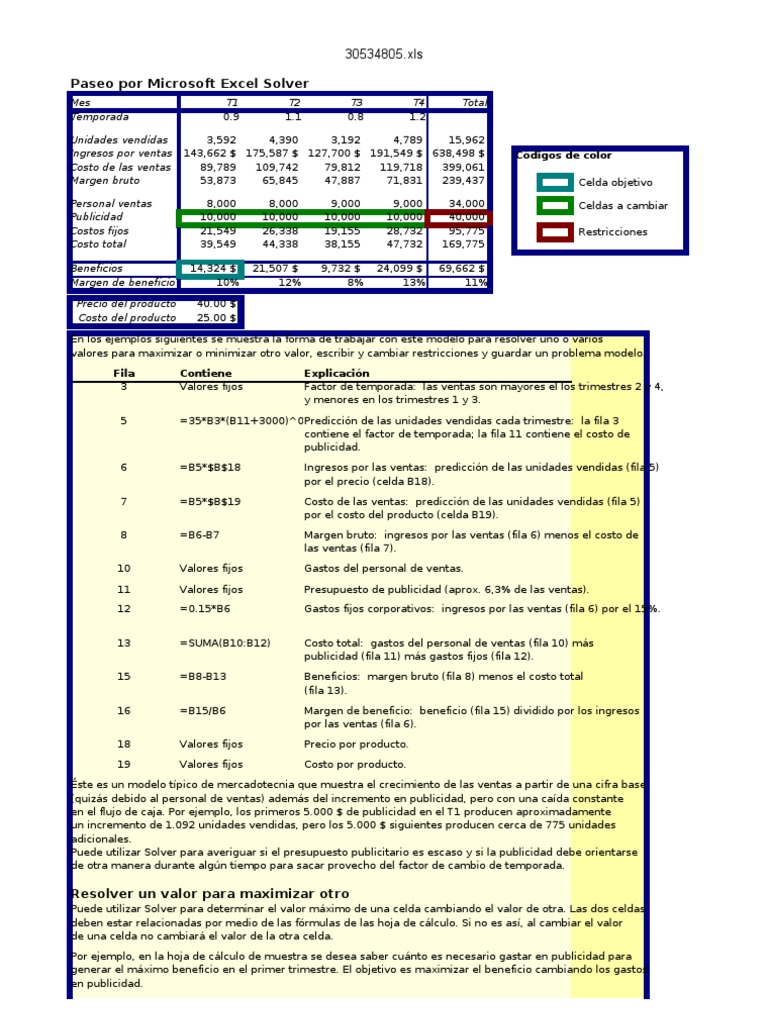 30534805.Xls Paseo Por Microsoft Excel Solver | PDF