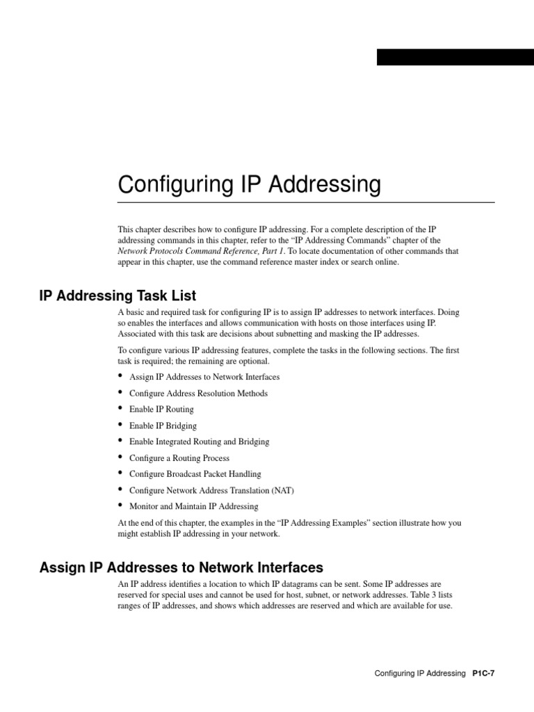 Configuring IP Addressing | PDF | Ip Address | Computer Network Configuring IP Addressing | PDF | Ip Address | Computer Network