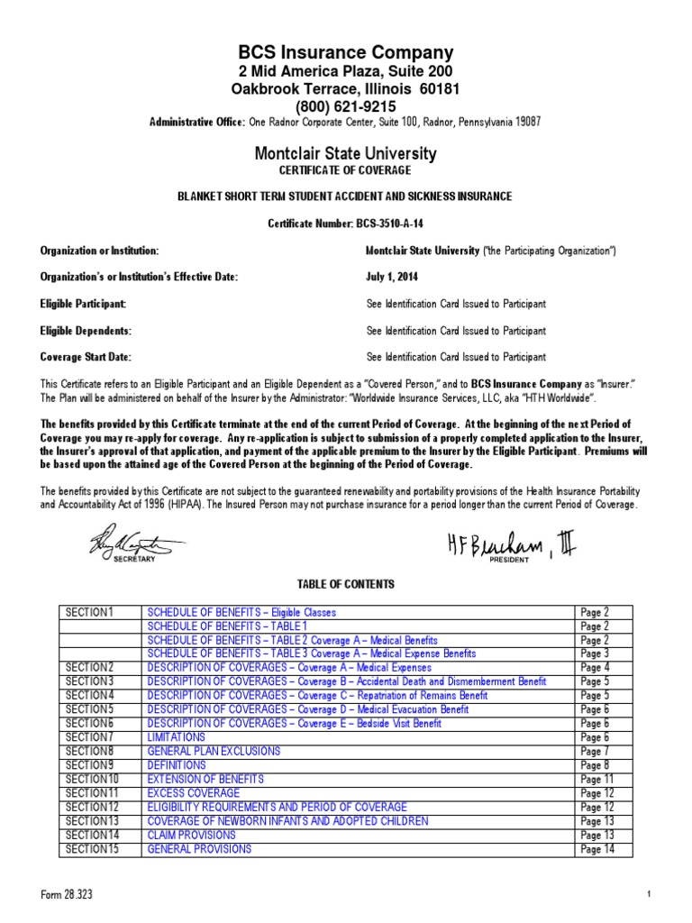 BCS Insurance Company: 2 Mid America Plaza, Suite 200 Oakbrook Terrace ...