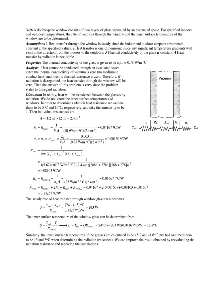 Heat transfer through double pane window | PDF | Thermal Conductivity ...