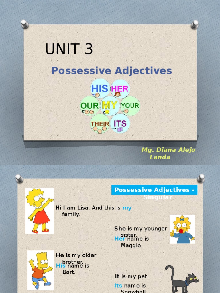 Possessive Adjectives for Kids | PDF | Foreign Language Studies | Wellness