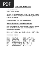 Mnemonics for Strong Acids and Bases | PDF | Acid | Analytical Chemistry