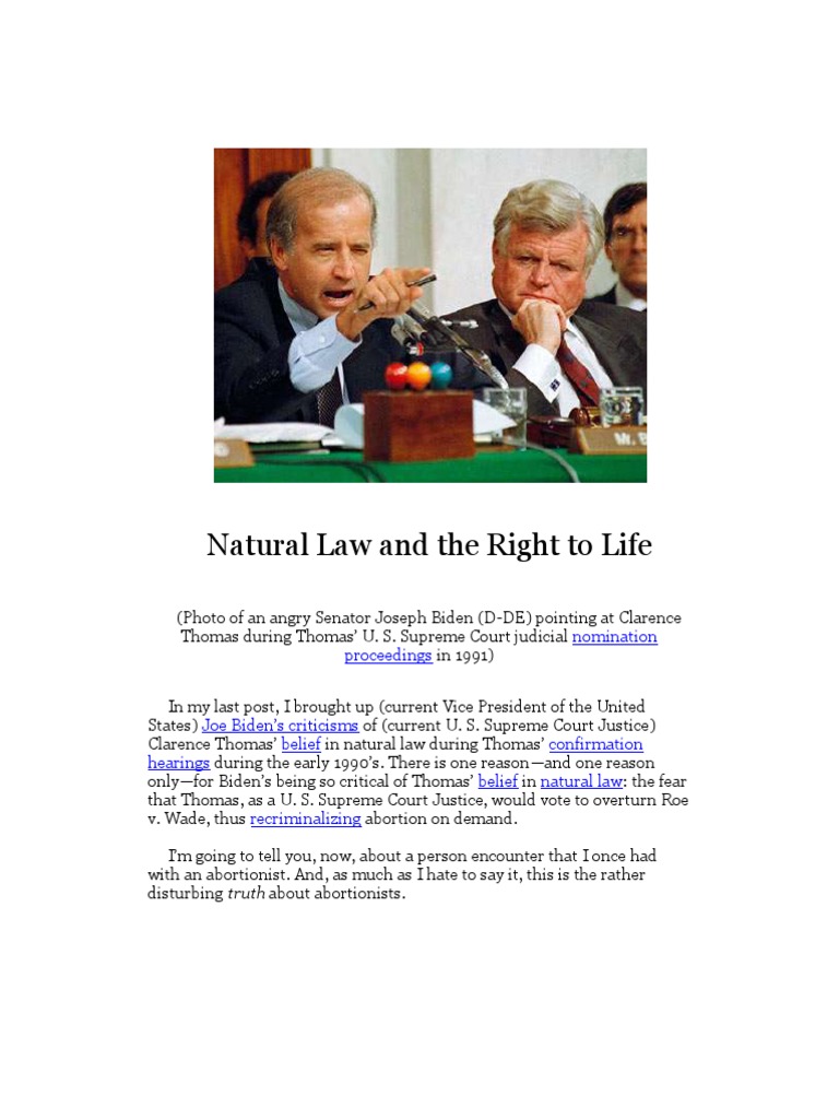 Natural Law and The Right To Life | PDF | Natural And Legal Rights ...