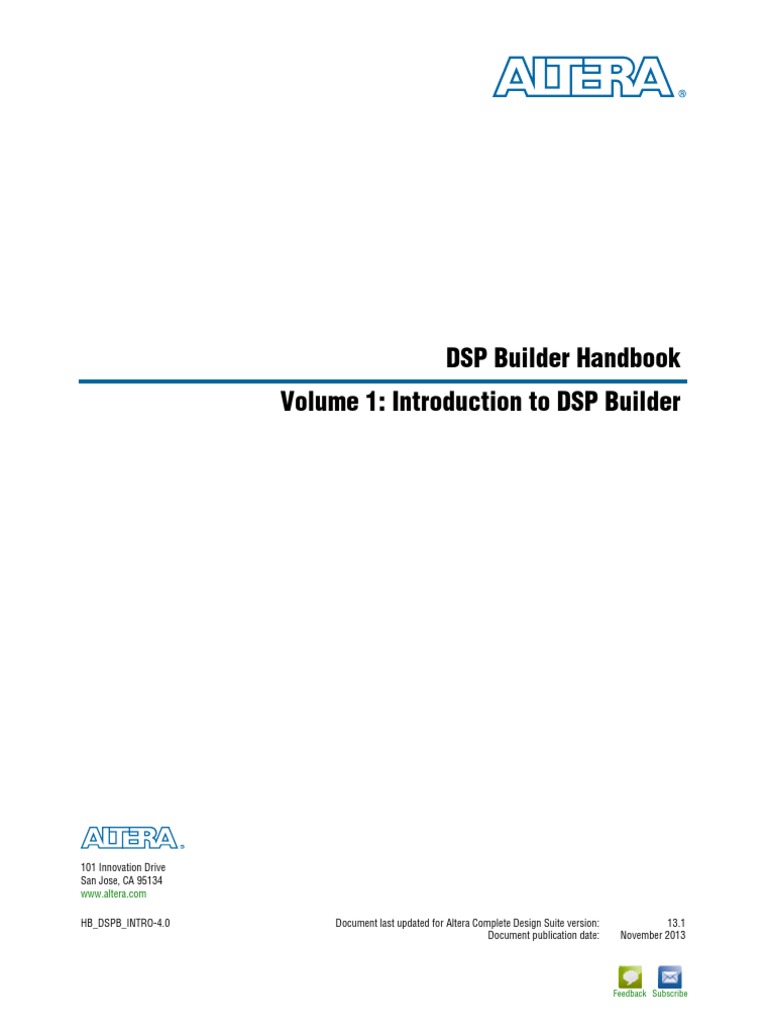 DSP Builder Handbook Volume 1: Introduction To DSP Builder | Download Free PDF | Field ...