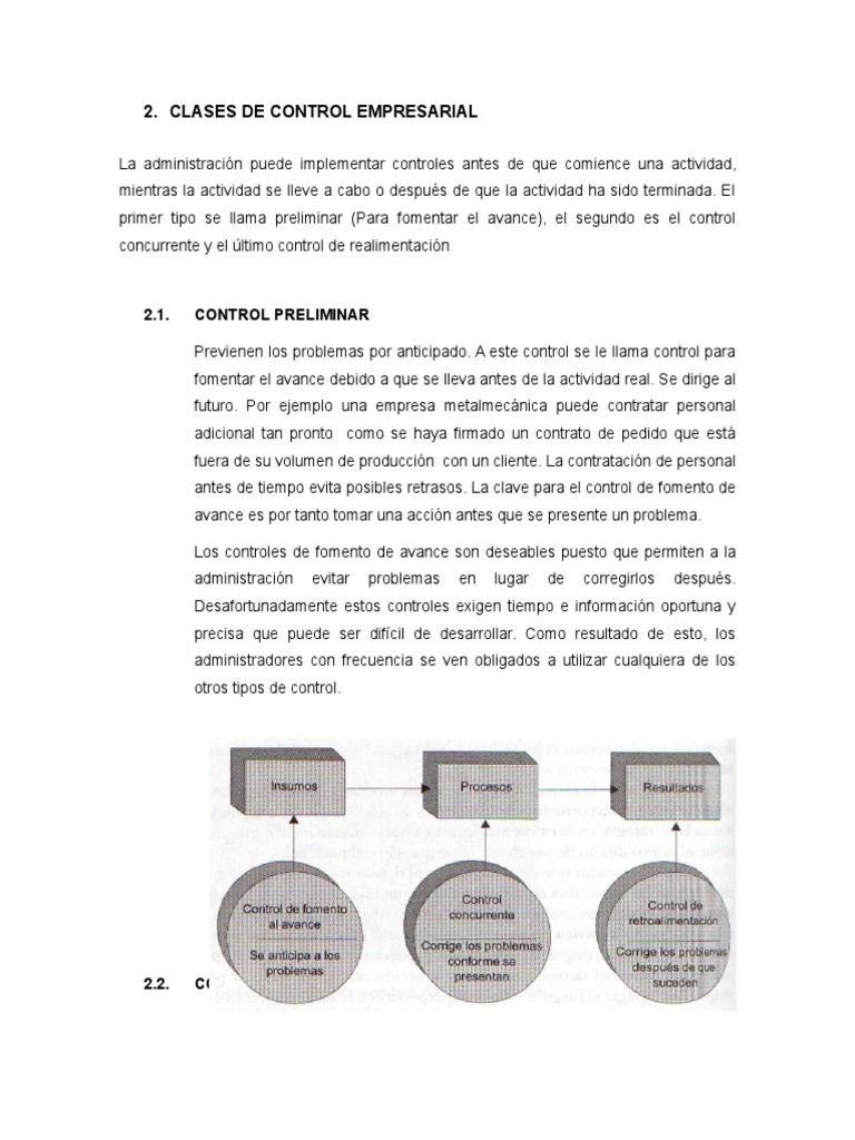 Clases de Control Empresarial | PDF | Realimentación | Planificación