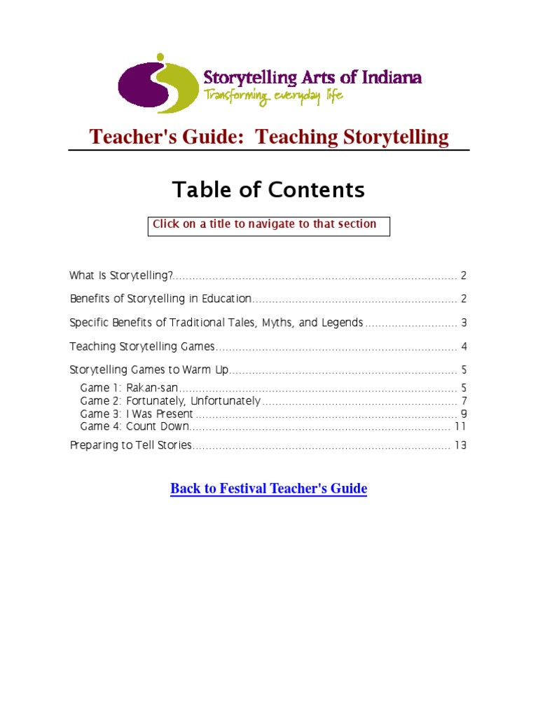 Teacher's Guide to Storytelling Games | PDF