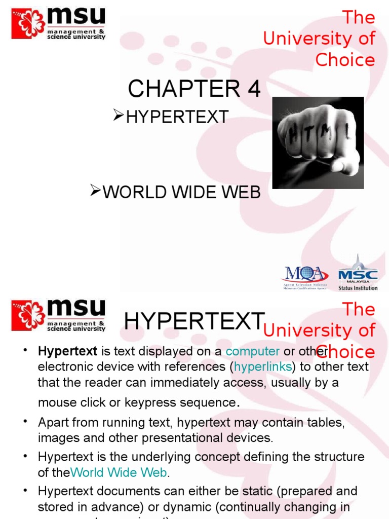 Chapter 4 Hypertext | PDF | Hypertext | World Wide Web