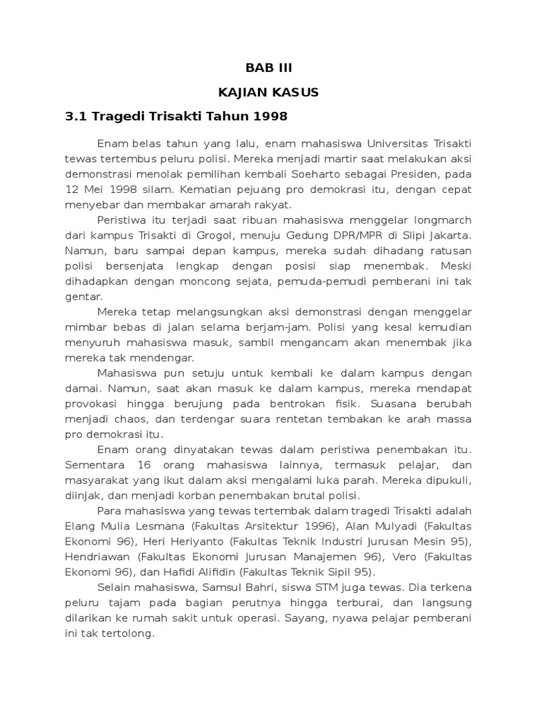 Kasus Trisakti KWN Kel.4 | PDF