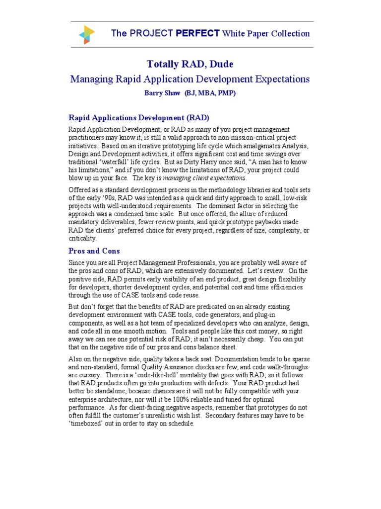 Managing Expectations in Rapid App Development | PDF | Project ...