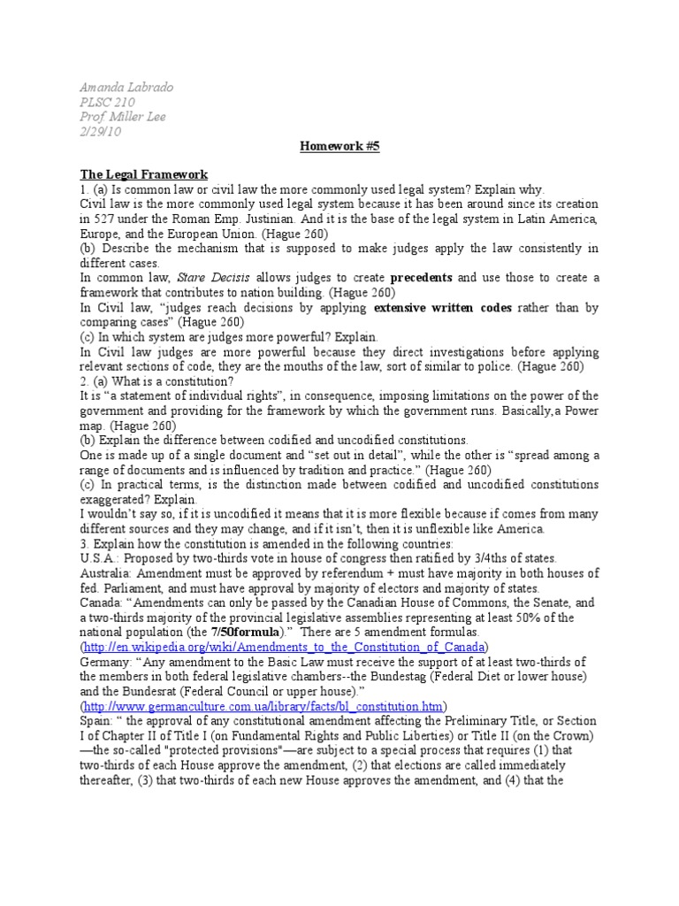 Homework 5 | Download Free PDF | Constitutional Amendment | Supermajority