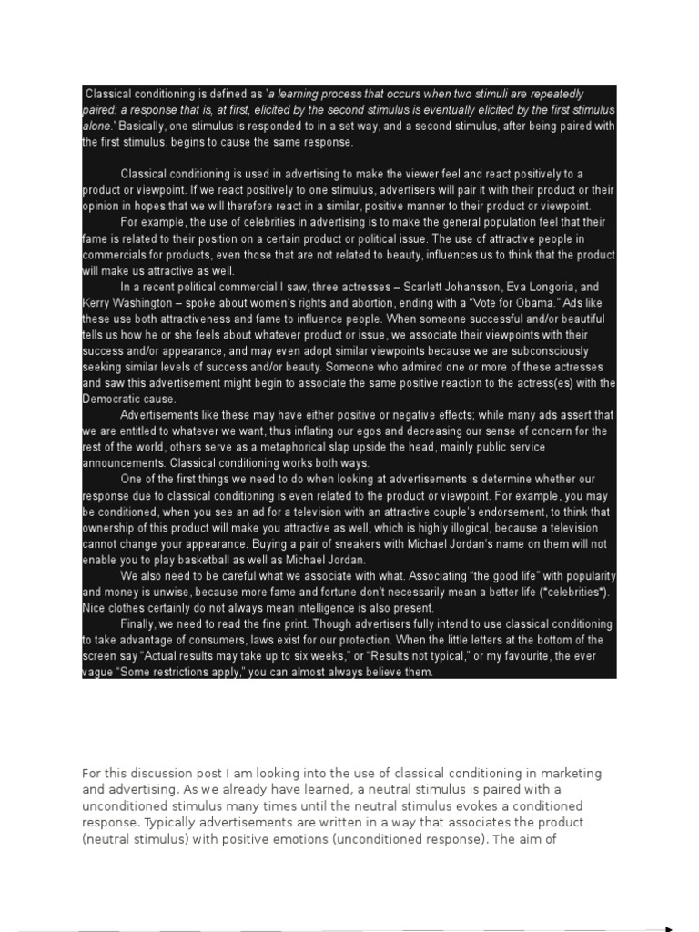 Classical Conditioning | PDF | Classical Conditioning | Psychological Schools