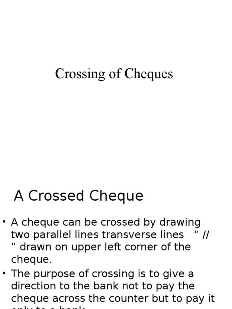 Crossing of Cheques | PDF | Cheque | Banking