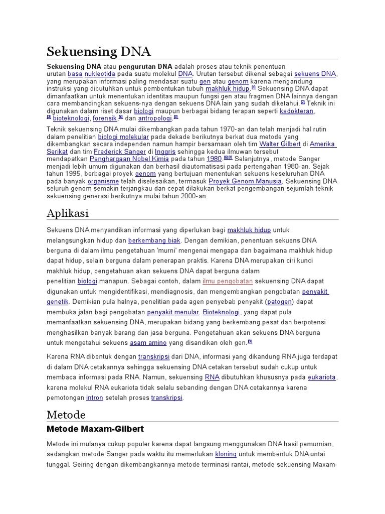 Panduan Lengkap Sekuensing DNA | PDF