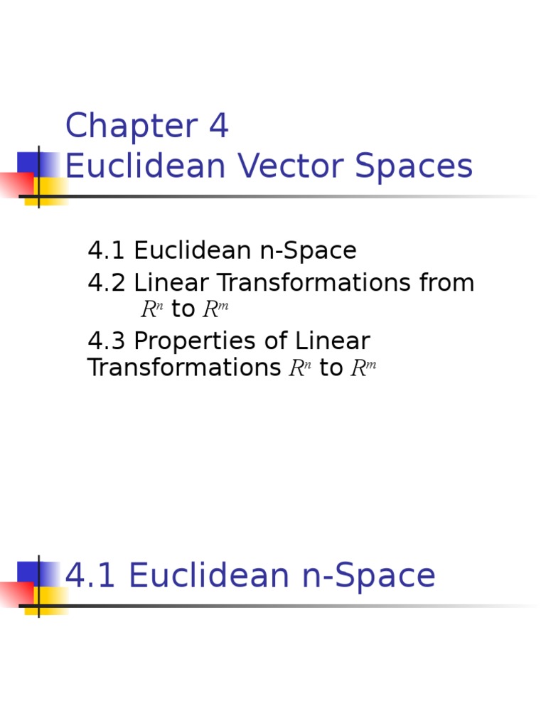 Euclidean Vector Spaces Pdf Eigenvalues And Eigenvectors Operator