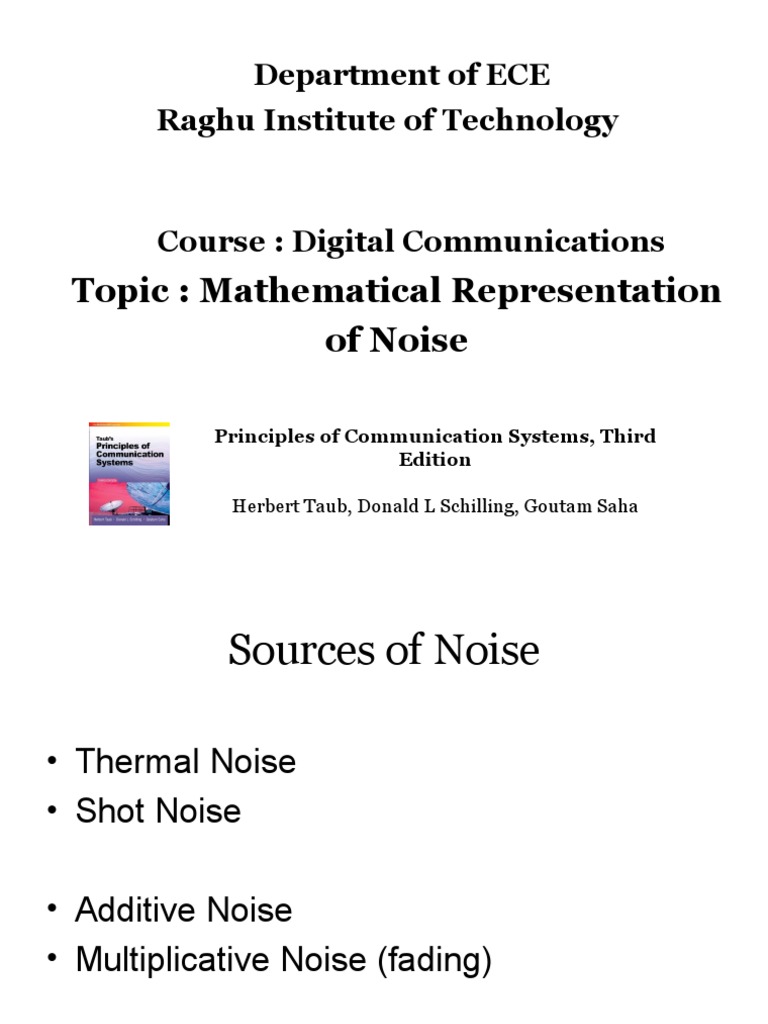 Mathematical Representation of Noise | PDF