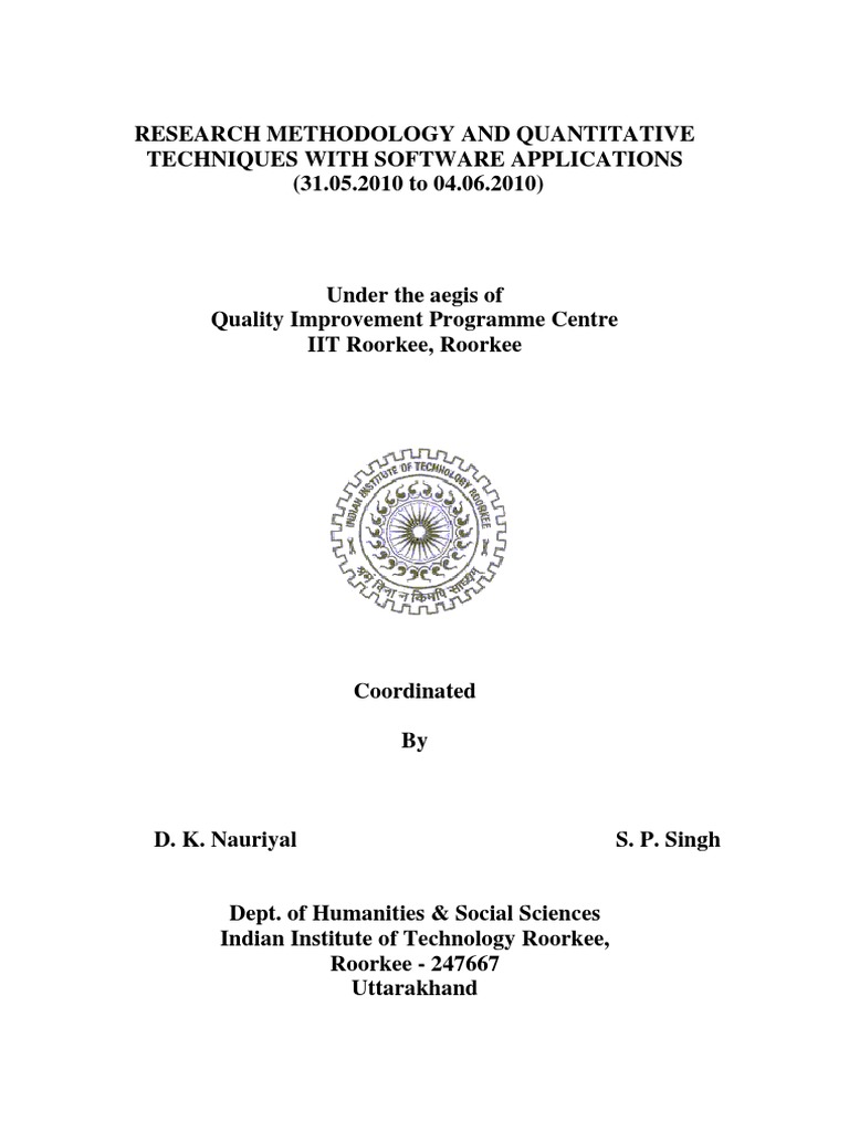 RM Book IIT-R 109 | PDF | Sampling (Statistics) | Survey Methodology