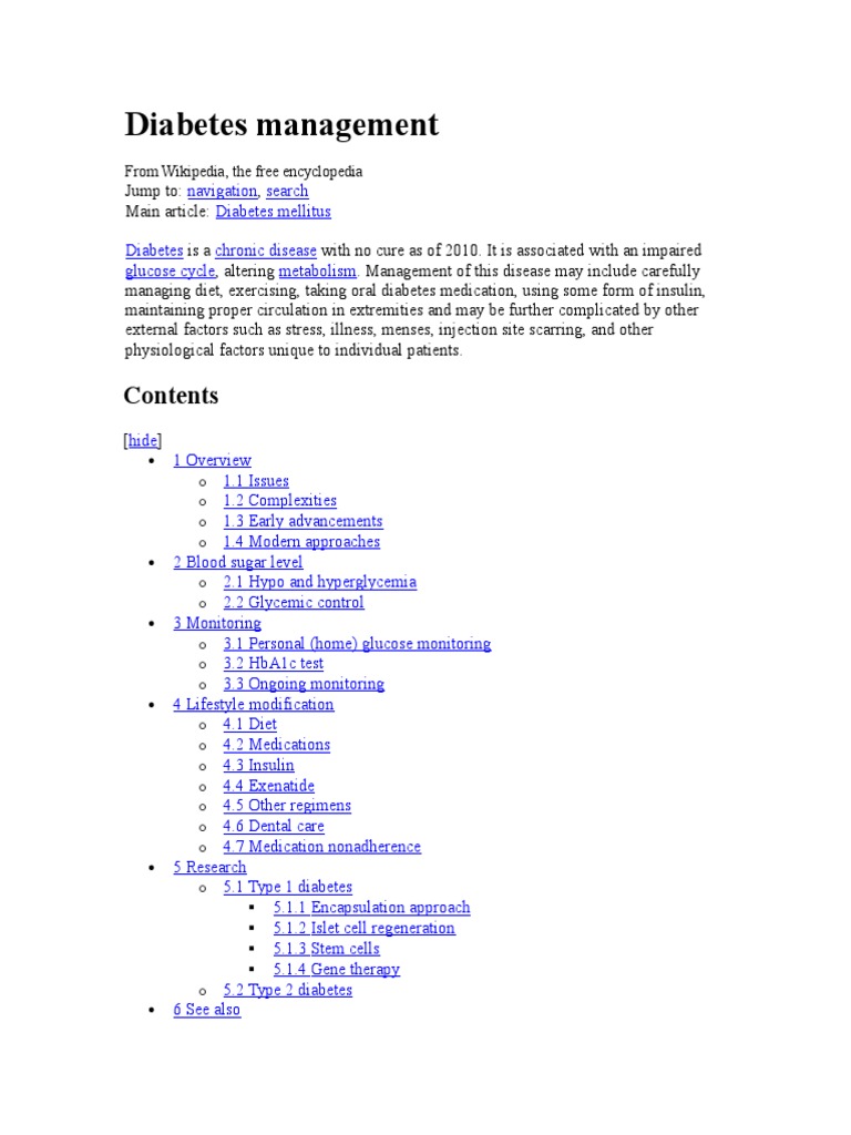 Diabetes Management. | PDF | Diabetes Management | Hypoglycemia