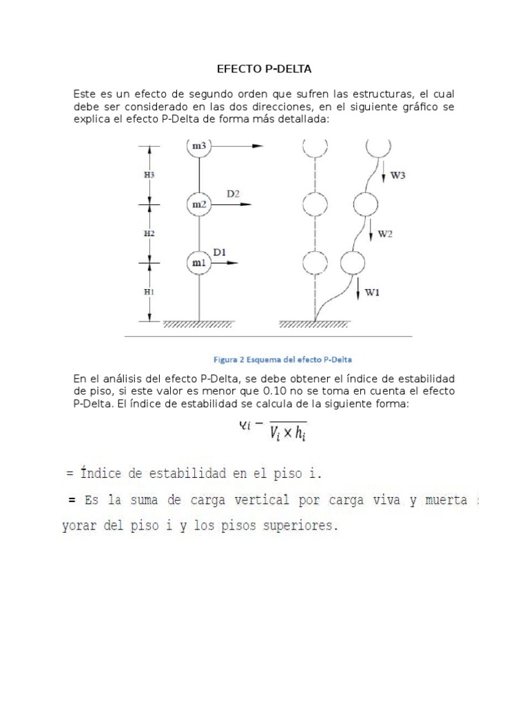 Análisis del Efecto P-Delta en Estructuras | PDF | Doblar | Rigidez