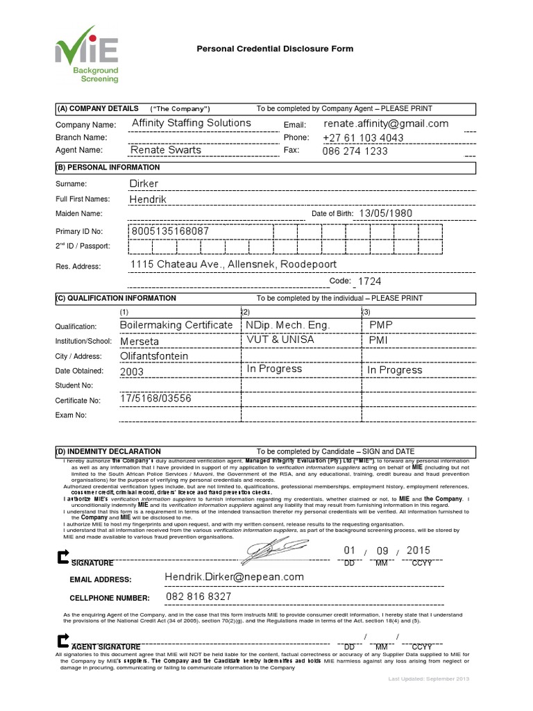 MIE-Indemnity..pdf | Background Check | Authentication