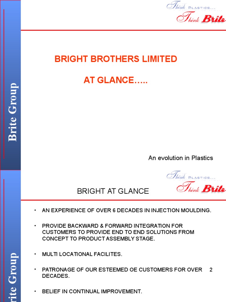 Bright Brothers Limited at Glance ..: An Evolution in Plastics | PDF ...