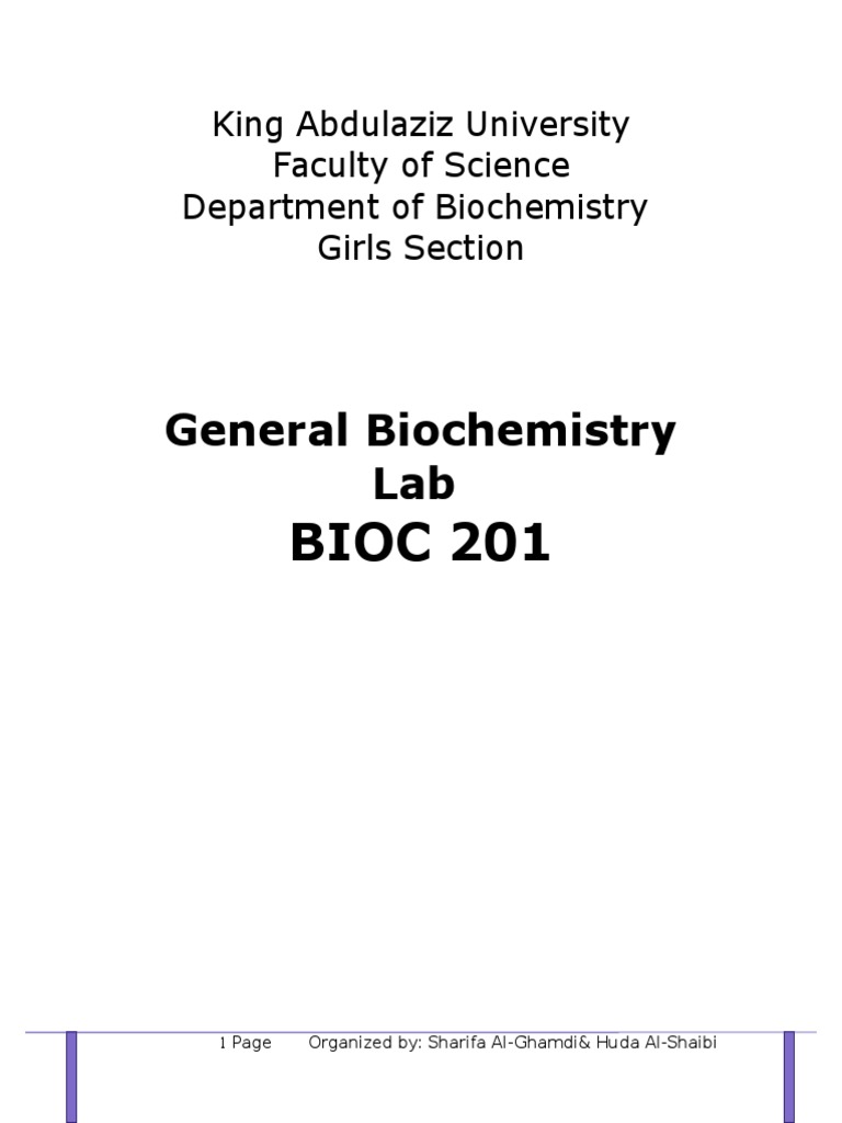 Biochemistry Lab Guide for Students | PDF | Carbohydrates ...