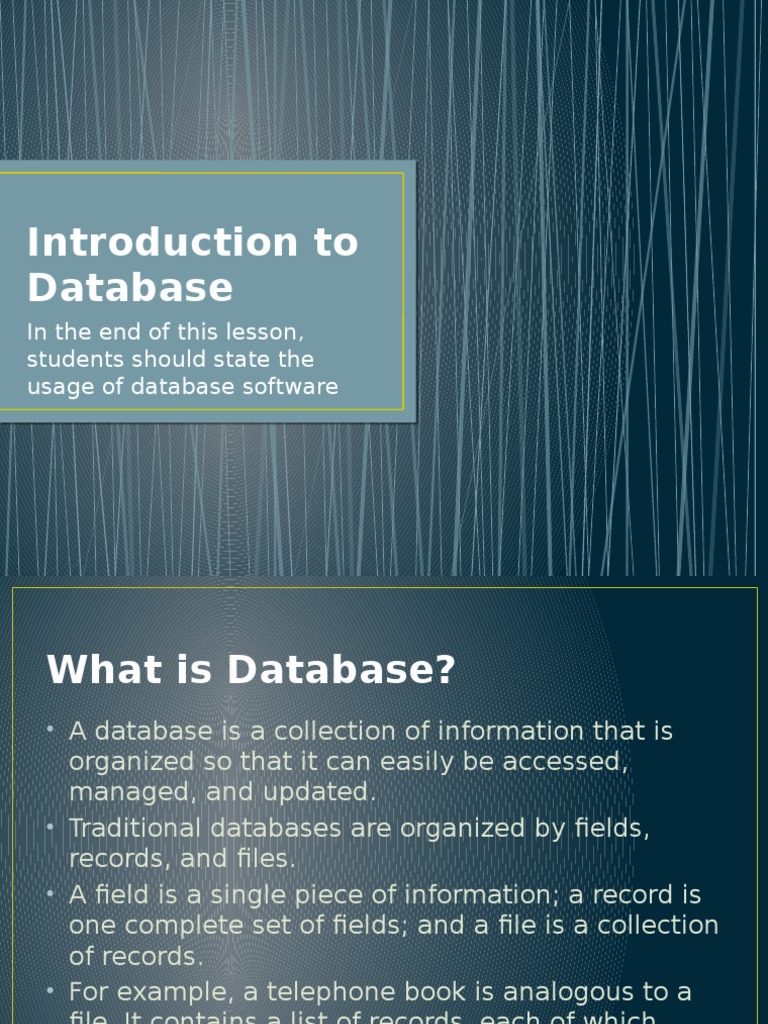 Introduction To Database | PDF