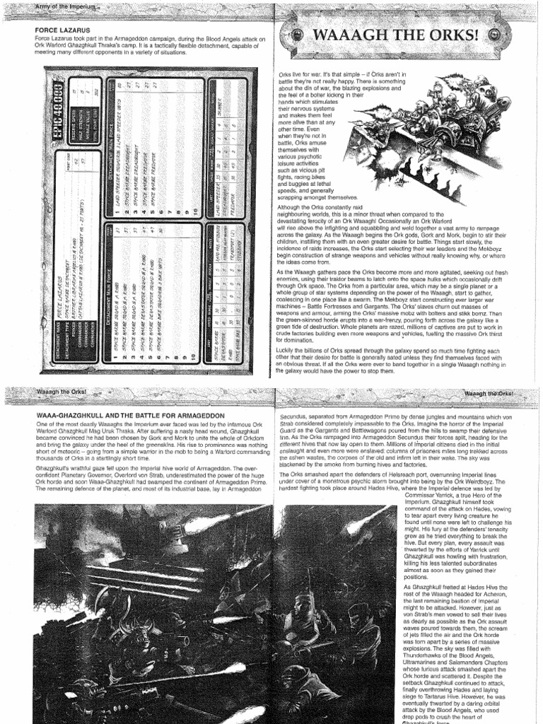 Epic 40k 3rd Edition Ork Army List | PDF