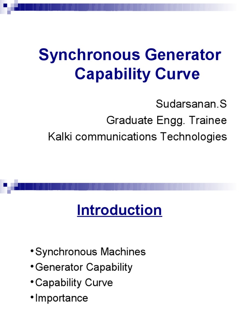 Synchronous Generator Capability Curve Sudarsanan S Graduate Engg