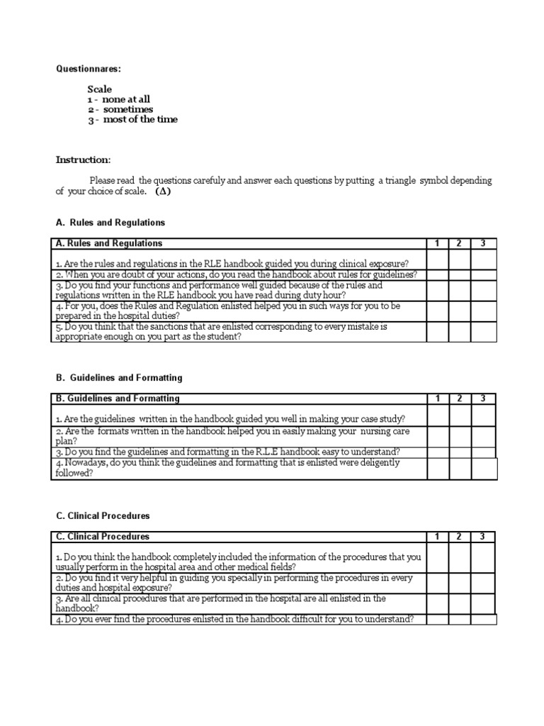 Questionaire-Nursing Research | PDF | Hospital | Health Care