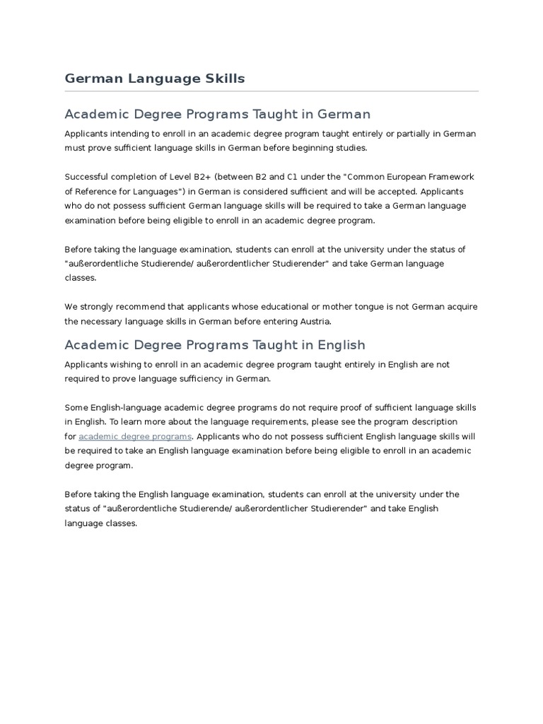 German Language Skillsjhn | PDF