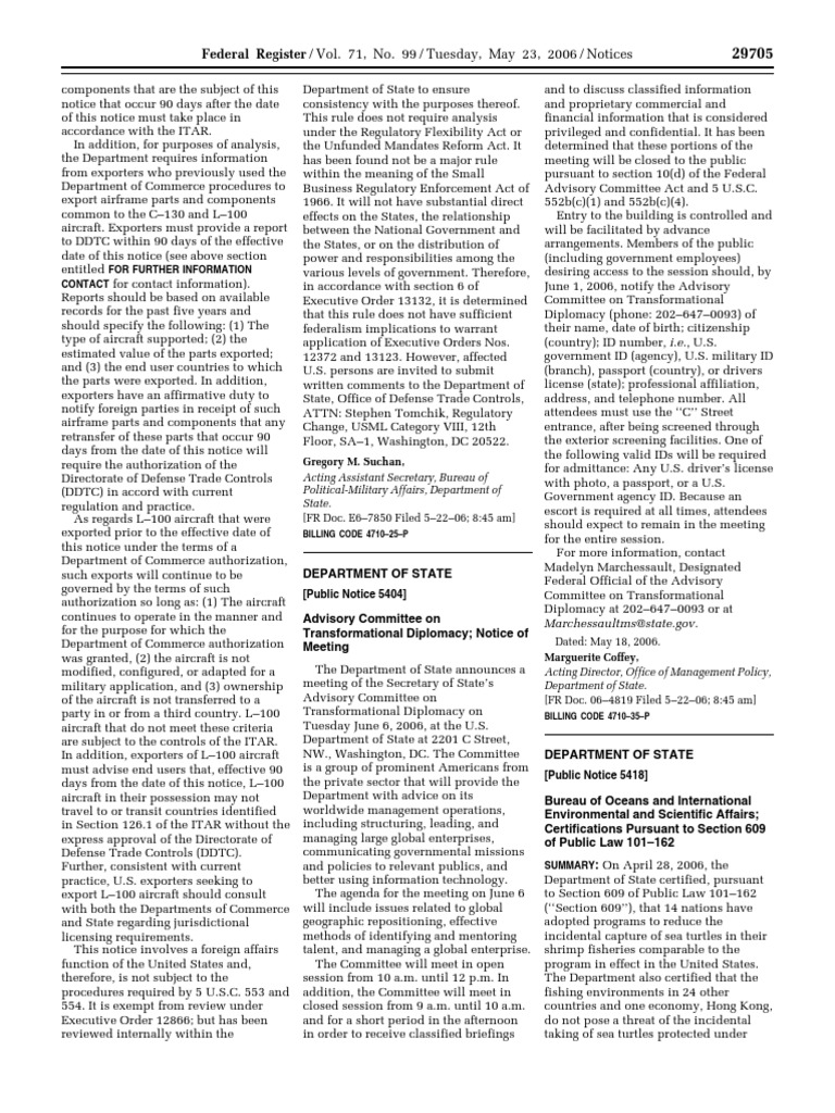 ITAR Compliance for C-130 and L-100 Exports | PDF | United States ...