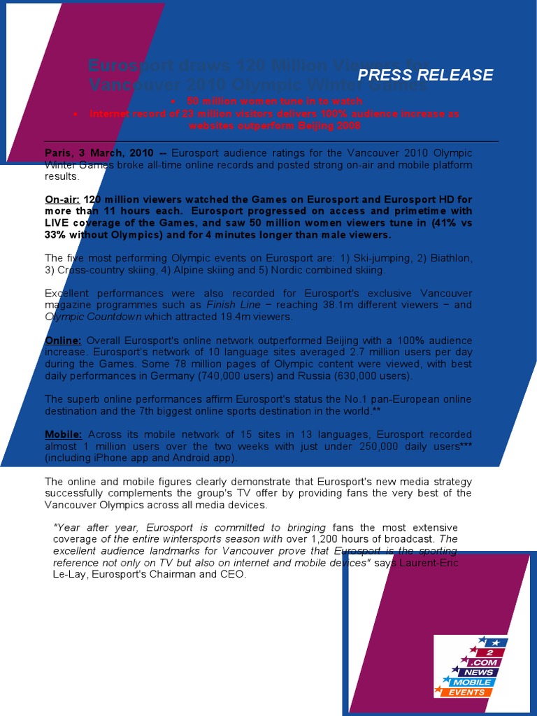 Vancouver Audience Wrap | PDF | Mass Media | Olympic Games