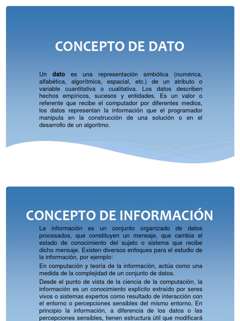 Conceptos de Dato - Información - Entre Otros | PDF | Bases de datos ...