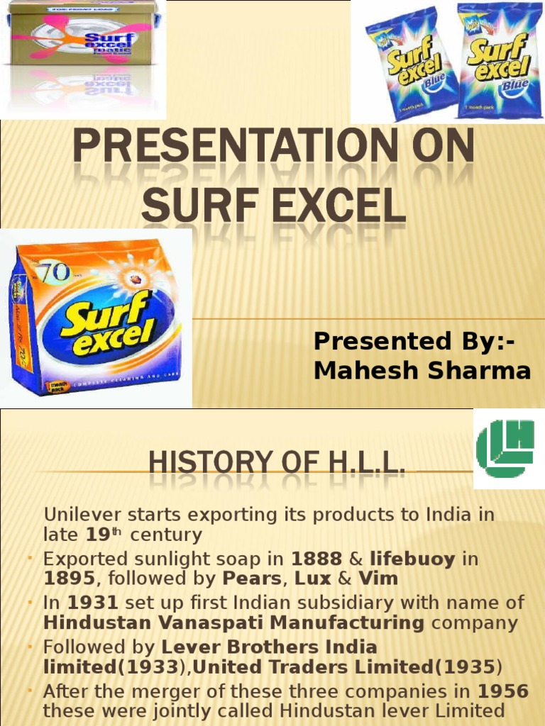 Presentation On Surf Excel 2003 | PDF | Unilever | Brand