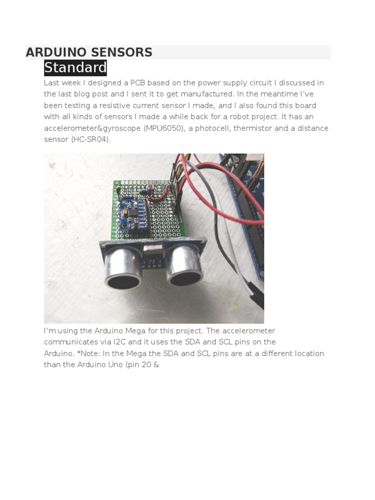 Arduino Sensors | PDF | Arduino | Electrical Engineering