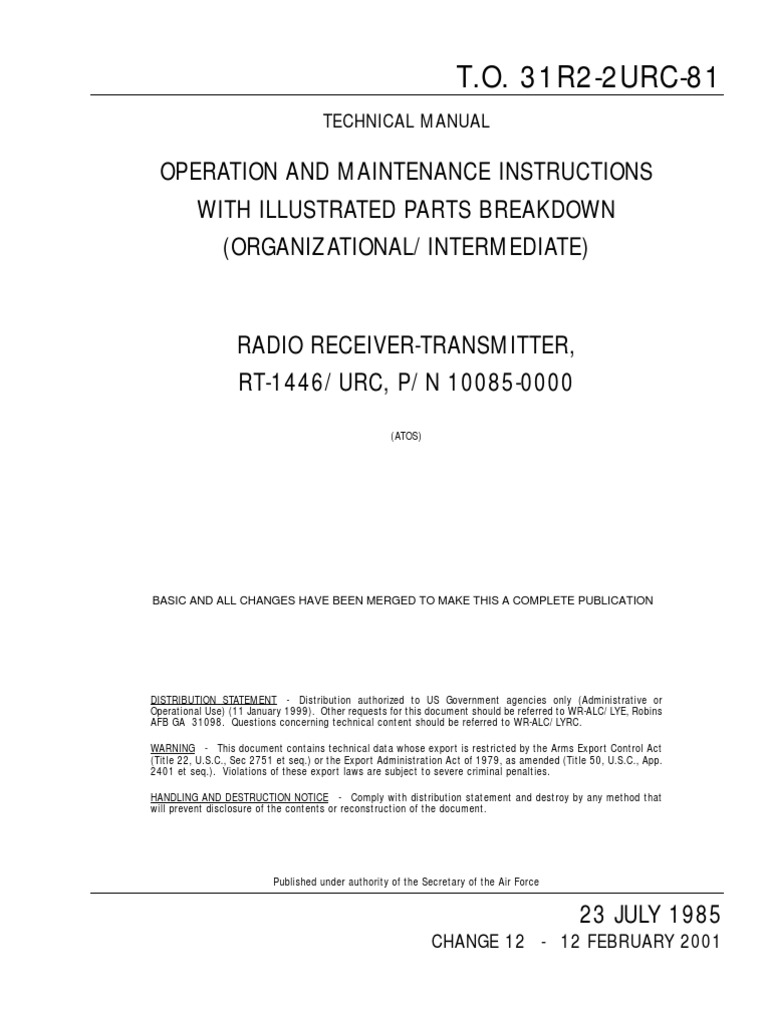 Harris RF-350K URC Transceiver Operation | PDF | Radio | Electrical ...