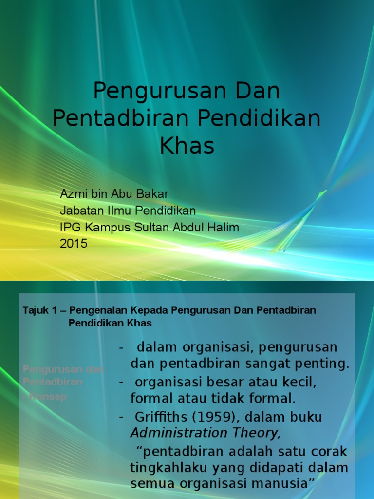 Pengurusan Dan Pentadbiran Pendidikan Khas | PDF